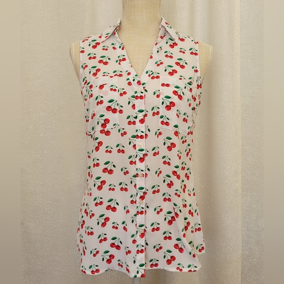 Express | Tops | Nwt Express Cherry Print Blouse | Poshmark